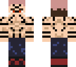 Ryomen Sukuna shirtless Yuji Minecraft Skin Ryomen Sukuna shirtless Yuji Minecraft Skin