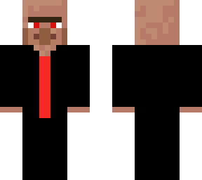 Evil villager with red eyes eyebrows fixed | Minecraft Skin