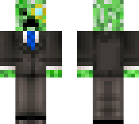 Creeper Tux w/ Monocle and Blue Tie | Minecraft Skin