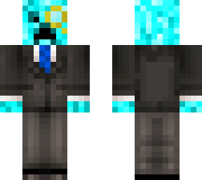 Cyan Creeper in a Suit | Minecraft Skin