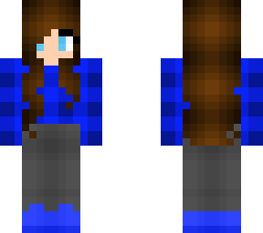 Female - Blue Flannel Sweater | Minecraft Skin