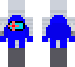 pov: the blue imposter is about to kill you (pixel art) | Minecraft Skin