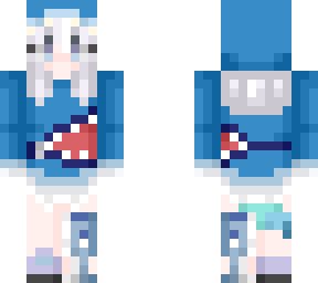 Gawr Gura ~ crafteacoffee | Minecraft Skin