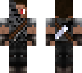 Half Wither Face Man Red Eyes | Minecraft Skin