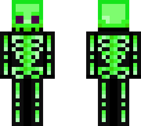 neon green skeleton | Minecraft Skin