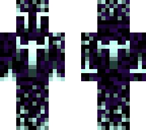Obsidian Knight (with glow lichen) | Minecraft Skin