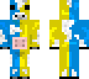 Blue & Yellow Mooshroom Cow | Minecraft Skin