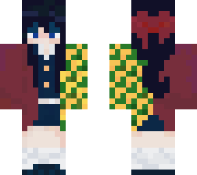 Giyuu tomioka genderbent( with tsutako’s bow ) | Minecraft Skin