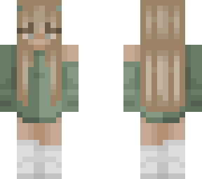 Green Off-Shoulder Top Girl | Minecraft Skin