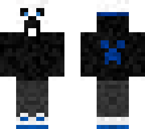Icy Creeper wearing a black hoodie | Minecraft Skin