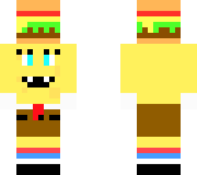 Spongebob Holding Krabby Patty | Minecraft Skin