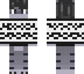 Tiger Shark Boy Black & White Sweater | Minecraft Skin