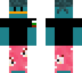 Agent P with pigama and flag | Minecraft Skin