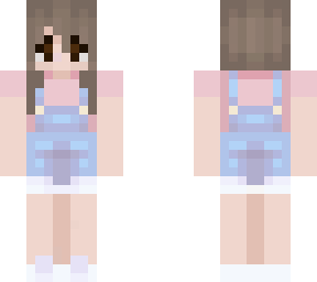 cute girl in overalls | Minecraft Skin