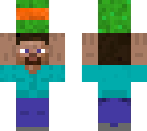 steve holding master cheif's head | Minecraft Skin