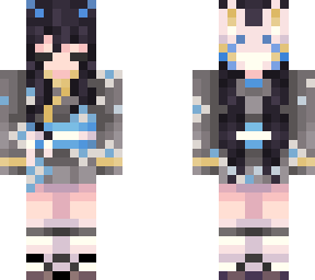 kitsune blue and black | Minecraft Skin