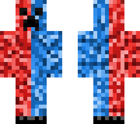 Red vs Blue Creeper Perfect Line | Minecraft Skin