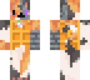 calico cat waffle cyborg | Minecraft Skin