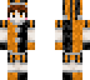 Orange and Black version of Pomni | Minecraft Skin
