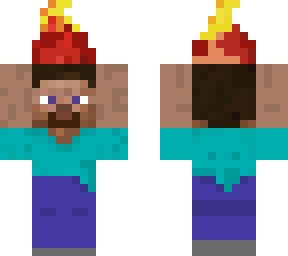 steve holding fire | Minecraft Skin