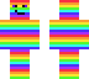 Rainbow guy (my first design) | Minecraft Skin