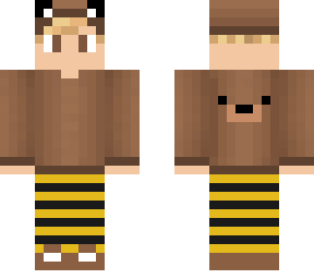 Blonde Bear Boy Skin With Bear Hat And Headphone | Minecraft Skin