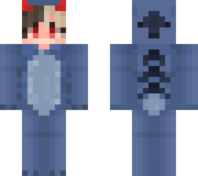 Stitch Boy Onesie With Horns | Minecraft Skin
