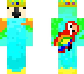 Parrot w/ Techno crown | Minecraft Skin