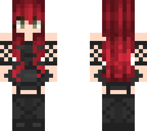 Red hair goth girl | Minecraft Skin