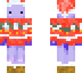 christmas blue axolotl | Minecraft Skin