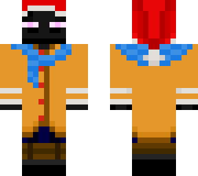 Festive Orange Suit Enderman | Minecraft Skin