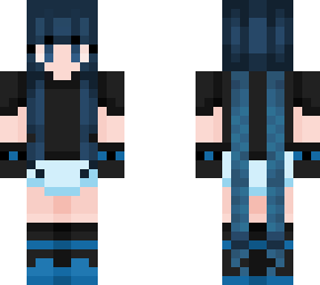 blue hair braided girl | Minecraft Skin