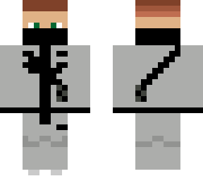 Road Man Trappy Grey Tech fleece MASK lv BAG | Minecraft Skin