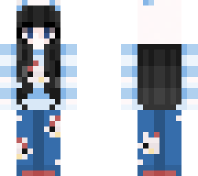 Hello Kitty w/bows - Blue | Minecraft Skin