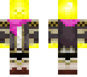 Yellow Steve wearing a pink scarf and black leather bracers | Minecraft ...