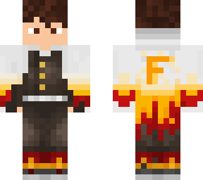 Es una skin de demonio slayer del personaje de rengoku | Minecraft Skin