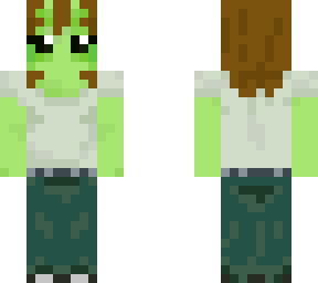 Cute Green Alien Girl | Minecraft Skin