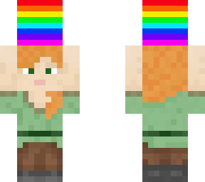 Alex holding a rainbow | Minecraft Skin