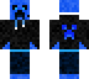 blue gameing creeper with a hoodie | Minecraft Skin