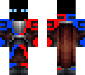 red and blue neon enderman knight | Minecraft Skin