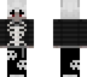 emo catboy white hair ribs jumper | Minecraft Skin