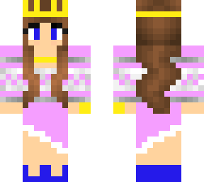 meisje met roze jurk en blauwe hakken | Minecraft Skin