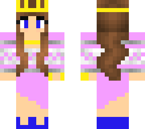 meisje met roze jurk en blauwe hakken | Minecraft Skin