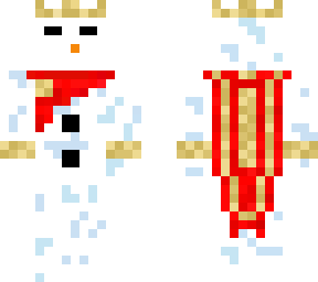 Snowman King (Golden cape and cuffs) | Minecraft Skin