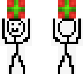 Stickman holding a christmas present | Minecraft Skin