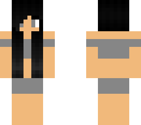 Light skinned, black hair, female base | Minecraft Skin