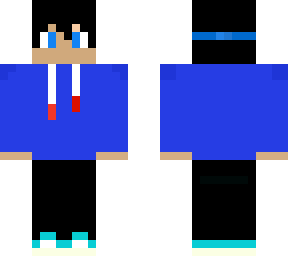 Chill boy skin with blue hoodie | Minecraft Skin