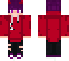 Purple Hair demon boy | Minecraft Skin