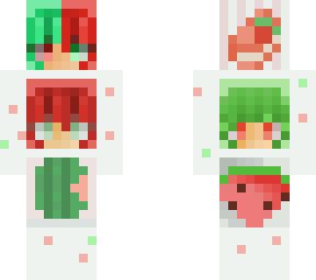 ~ red and green ~ pfp ce | Minecraft Skin