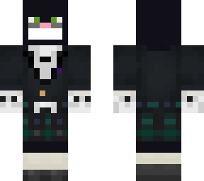 Black Cat Ferguson Tartan Kilt | Minecraft Skin
